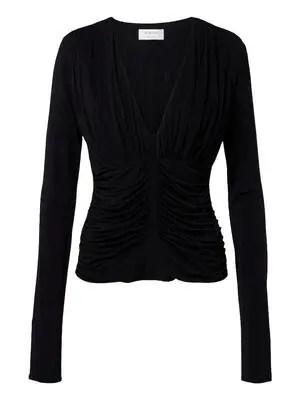 Sportmax Ruched Crepe Top - Black
