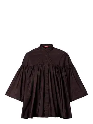 Max Mara Gathered Taffeta Shirt - Brown