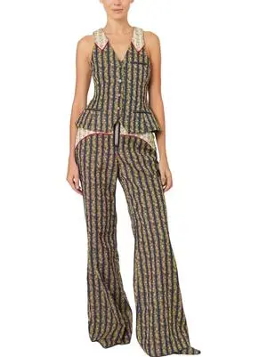 Rosie Assoulin Floral Print V-neck Vest - Blue