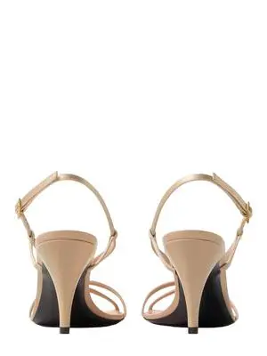 Versace Valentina Satin Sandals 80 Mm - Neutrals
