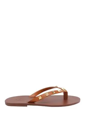 Valentino Garavani VALENTINO GARAVANI Rockstud Flip Flop Sandals Brown