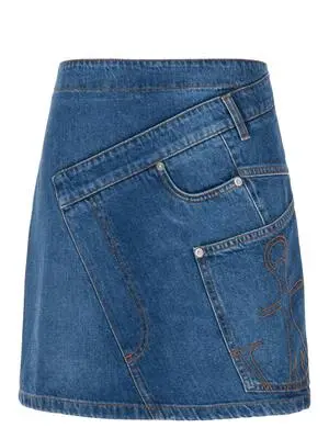 JW Anderson Asymmetrical Denim Skirt - Multicolor