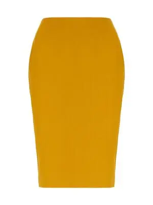Saint Laurent Gold Tone Zip Detail Skirt - Multicolor