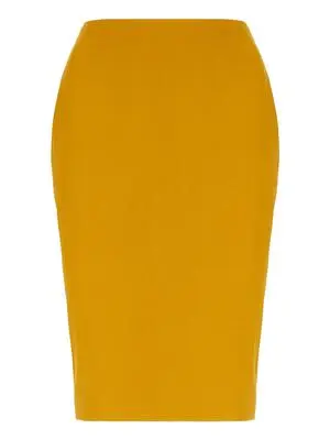 Saint Laurent Gold Tone Zip Detail Skirt - Multicolor