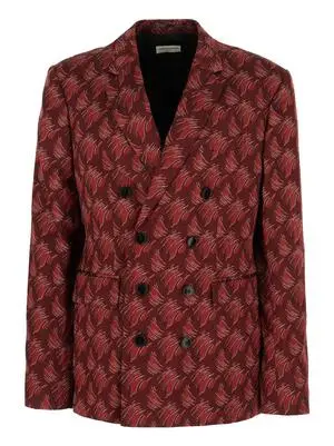 Dries Van Noten Double-breasted Printed Blazer - Multicolor