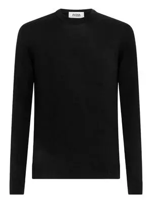 Alpha Studio Crew Neck Long Sleeve Sweater - Black