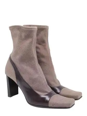 SERGIO ROSSI Two-toned Ankle Boots - Brown