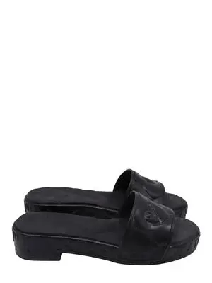 Valentino Garavani Atelier Rose Platform Slides - Black