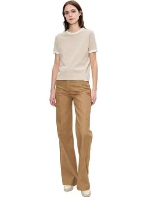 A.P.C. A.P.C. Cropped Ringer T-Shirt With Embroidered Logo
