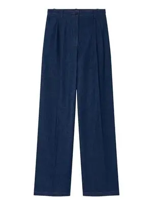 A.p.c. Ginny Indigo Wide Leg Trousers - Dark Indigo