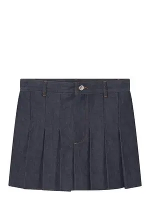 A.p.c. Pleated Mini Skirt - Dark Indigo