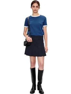 A.p.c. Pleated Mini Skirt - Dark Navy Blue