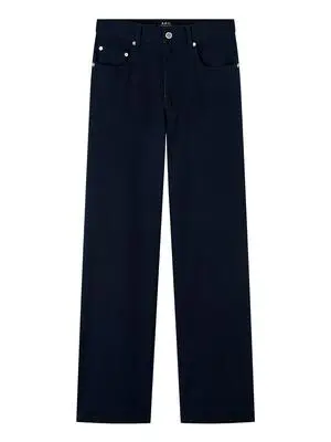 A.p.c. Wide Leg Trousers - Dark Navy Blue