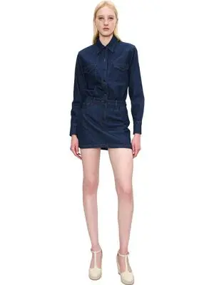 A.p.c. Cotton Western Shirt-dress - Indigo