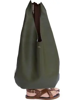 A.p.c. Le Neige One Leather Tote Bag - Dark Khaki