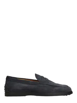 TOD'S Suede Loafers With Penny Bar - Blue