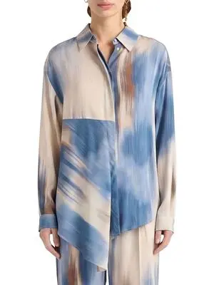 Momoni Printed Shirt - Sky Blue