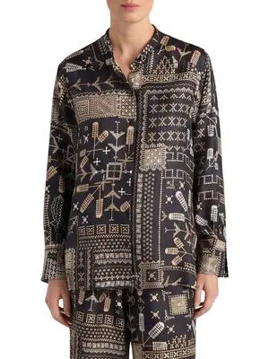 Momoni Printed Shirt - Black