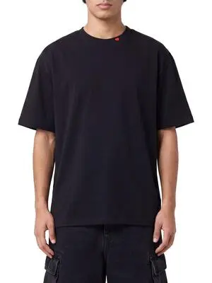 VISION OF SUPER Crew-neck Cotton T-shirt With Dropped Shoulders - Black