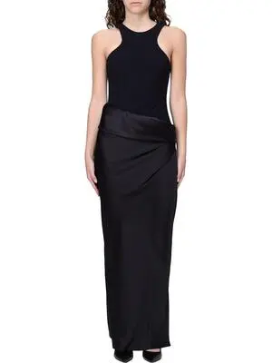 EA7 Asymmetrical Midi Dress With Logo Detail - Black