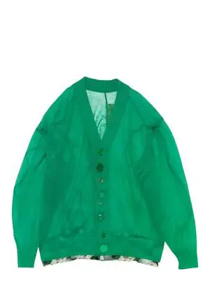 Undercover Sheer Panelled Cardigan - Green
