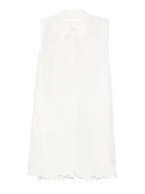 JNBY Embroidered Scalloped Shirt Dress - Neutrals