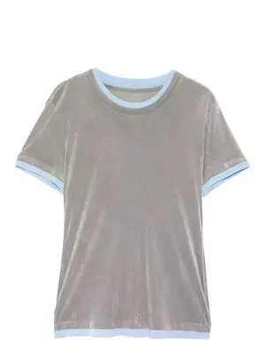 JNBY Velvet T-shirt With Contrast Trim - Grey