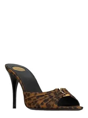 Saint Laurent Babylone Mules - Leopard