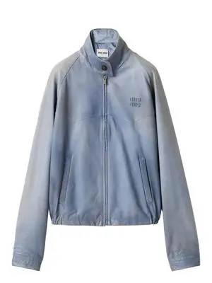 Miu Miu Nappa Leather Jacket - Sea Blue