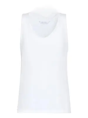 Max Mara Silk Crepe De Chine Sleeveless Top - White