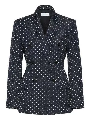 MAX MARA Max Mara Double-Breasted Polka Dot Jersey Blazer