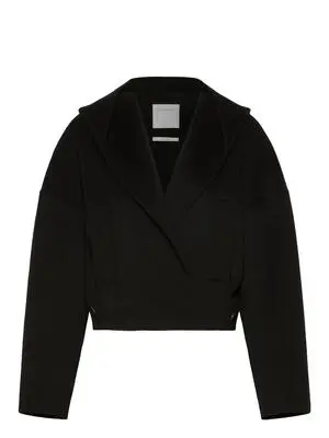 Max Mara Oversized Pure Wool Double Fabric Shawl Collar Jacket - Black