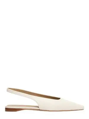 Max Mara Nappa Leather Flat Slingbacks - Ivory