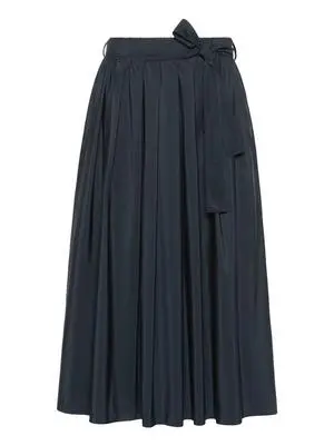 Max Mara Long Cotton-blend Taffeta Skirt - Navy