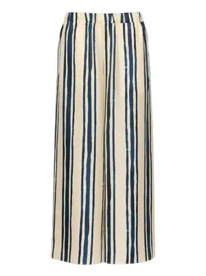 Max Mara Striped Silk Twill Wide-leg Trousers - Navy