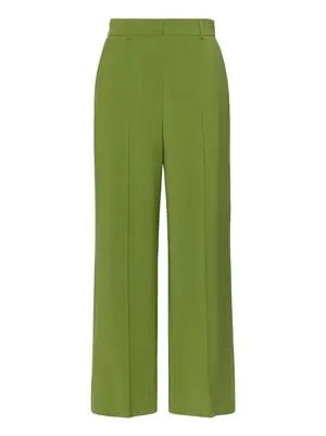 Max Mara Stretch Wool Palazzo Trousers - Green