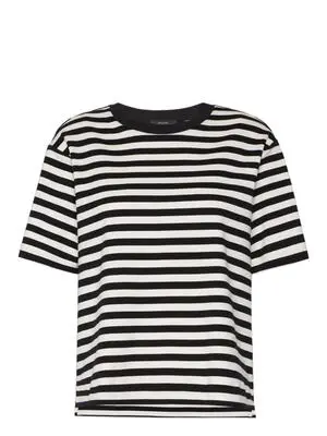 Max Mara Cotton Interlock Jersey T-shirt With High-low Hem - Black