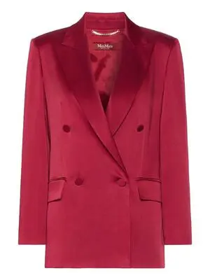 Max Mara Double-breasted Peak Lapel Blazer - Ruby