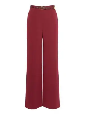 Max Mara Max Mara Wide-Fit Cady Trousers With Belt Ruby