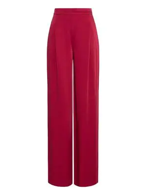 Max Mara Envers Satin Palazzo Trousers - Ruby