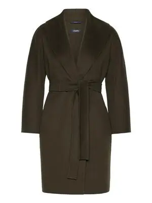 Max Mara Max Mara Double-Faced Wool Robe Coat Kaki