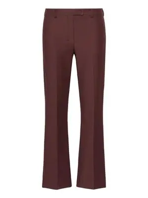 Max Mara Stretch Cotton-blend Trousers - Bordeaux