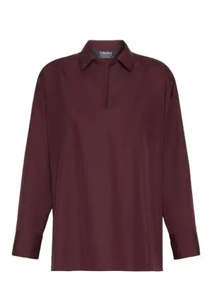 Max Mara Cotton Poplin Blouse - Dark Red