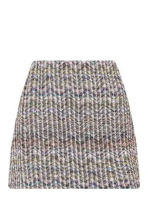 MISSONI Missoni Striped Metallic Crochet-Knit Mini Skirt