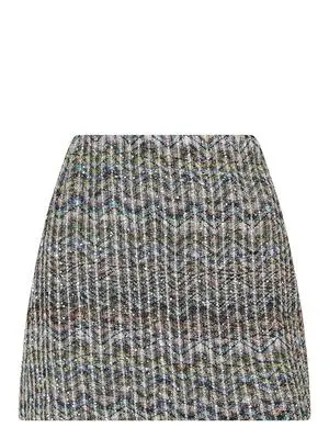 MISSONI MISSONI Striped Metallic Crochet-Knit Mini Skirt