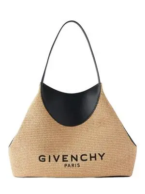 Givenchy Facet Raffia Tote With Leather Trim - Neutrals
