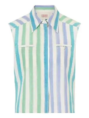 EMPORIO SIRENUSE Emporio Sirenuse Ylenia Ikat Striped Cotton Shirt