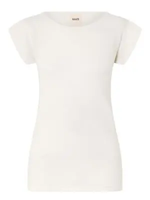 Khaite KHAITE Angel Cotton And Cashmere-Blend Gauze Waffle Jersey T-Shirt White