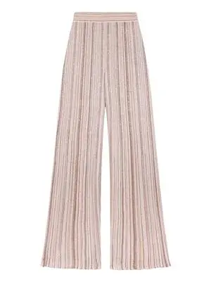 Missoni Striped Metallic Crochet-knit Wide-leg Pants - Multi