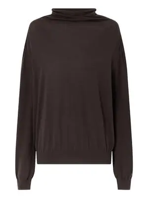 Khaite Annette Merino Wool Turtleneck Sweater - Brown